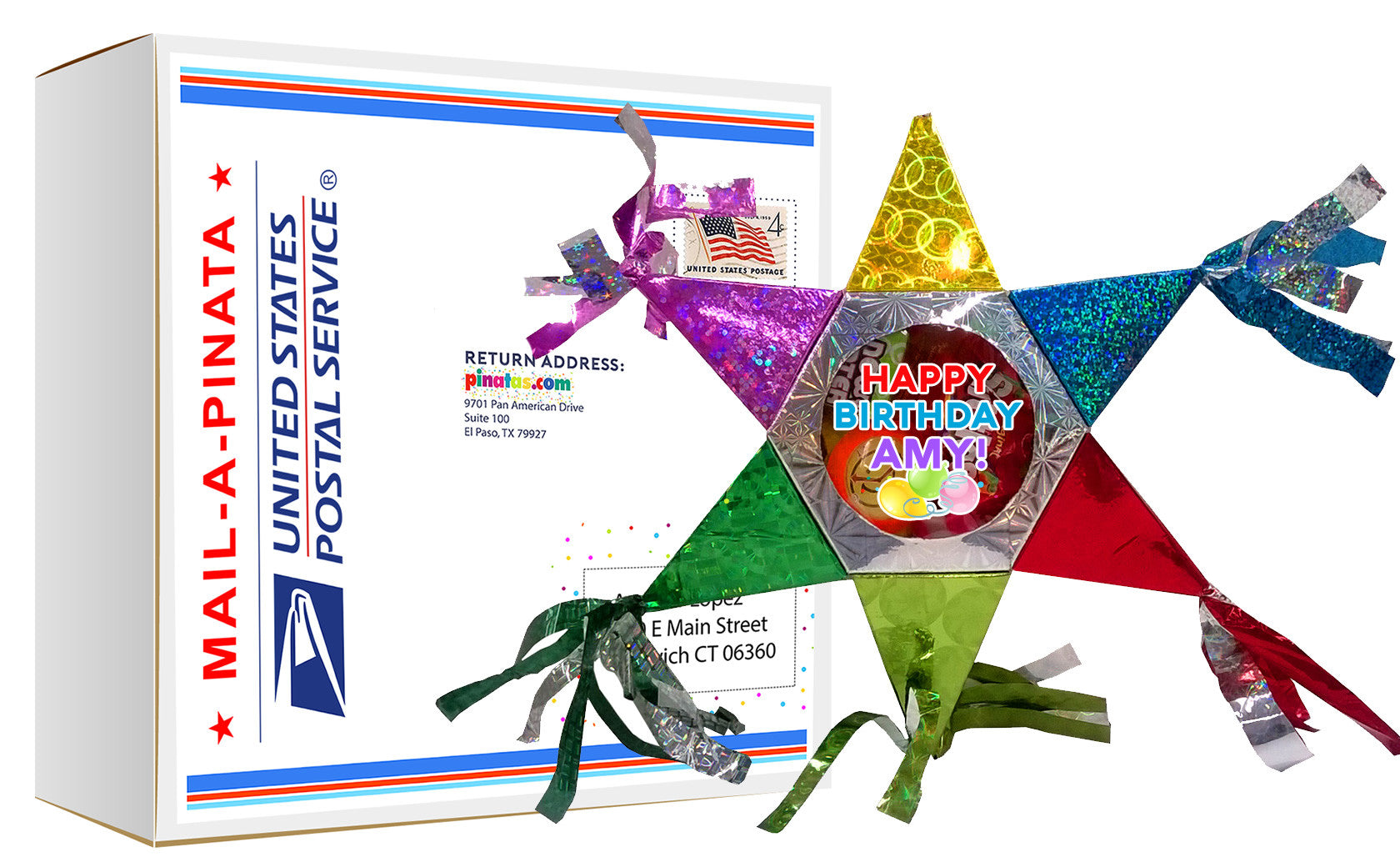 Candy-filled Mini Star Pinata, 10" High, Send To A Friend – Pinatas.com