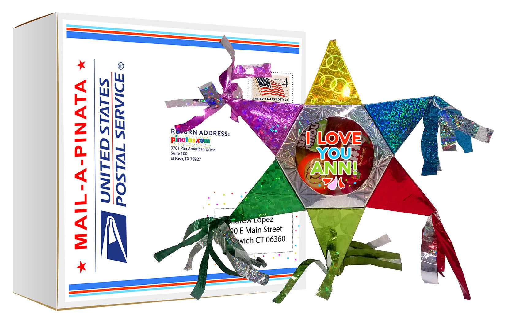 Candy-filled Mini Star Pinata, 10" High, Send To A Friend – Pinatas.com